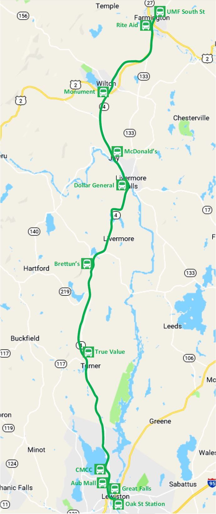 Ride the GreenLine Farmington-L~A commuter bus route! - Western Maine ...
